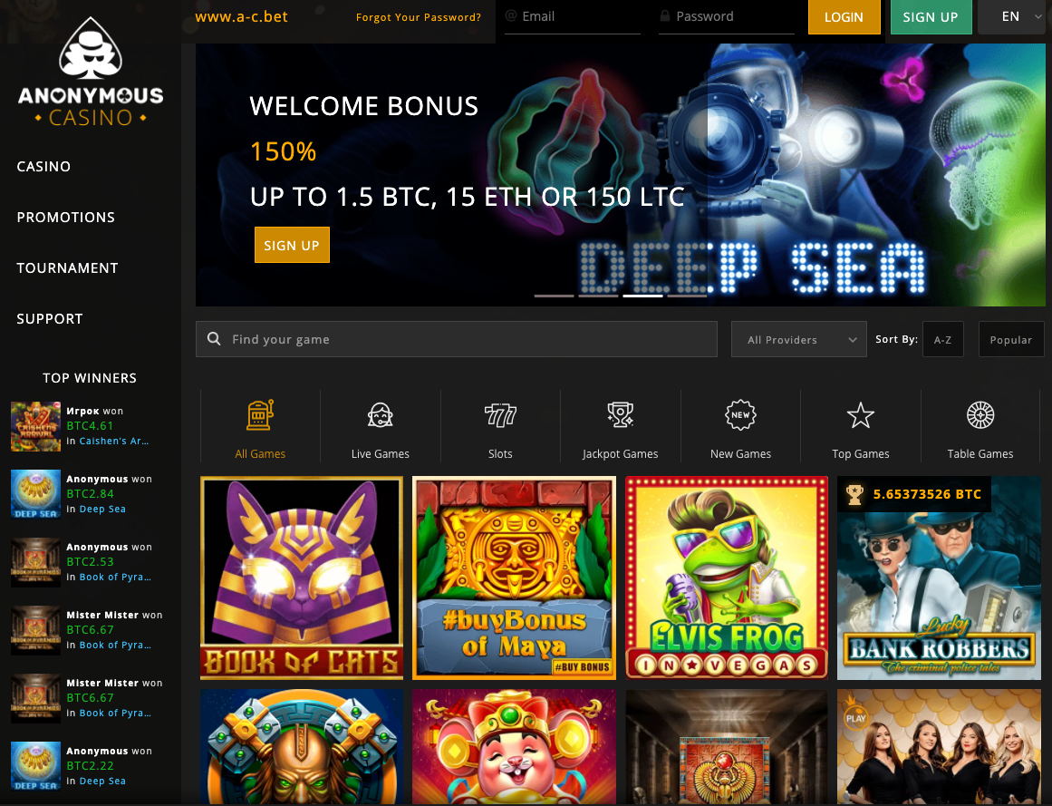 WELCOME TO ANONYMOUS CASINO – BITCOIN CASINO ONLINE - Anonymous Casino Blog